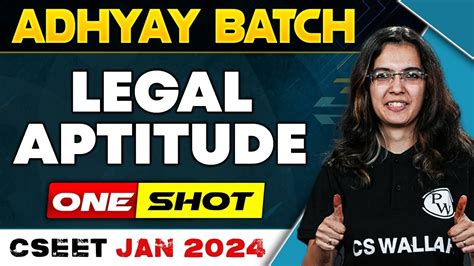 Legal Aptitude In One Shot Cseet Jan 2024 Cs Wallah By Pw Youtube