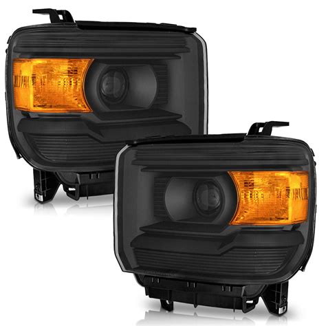 Weelmoto Headlights Assembly For 2014 2018 Gmc Sierra 1500 2015 2019