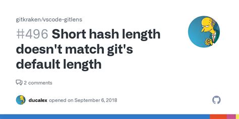 Short Hash Length Doesnt Match Gits Default Length · Issue 496 · Gitkrakenvscode Gitlens