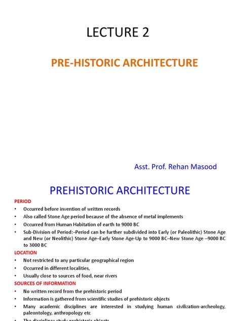 Lecture 2 Pre Historic Archtecture Pdf Neolithic Stone Age