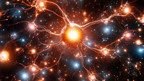 A Digital Transformation Concept Featuring An Abstract Tech Network With Orange And Blue Glowing