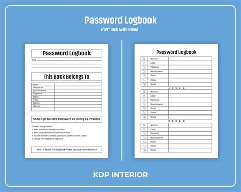 Premium Vector Password Logbook Kdp Interior