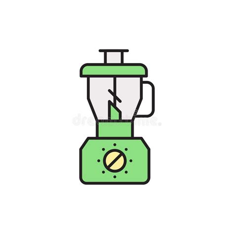 Food Processor Filled Color Icon Linear Style Sign For Mobile Concept And Web Design Stock