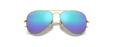 Ray Ban Rb3025 Aviator Flash Lenses Sunglasses With Blue Flash Lenses