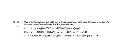 Solved 2 What Is The Flow Rate Per Unit Width Over A Broad Chegg Com