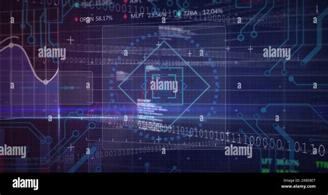 Image Of Round Scanner Stock Market Data Processing And Microprocessor