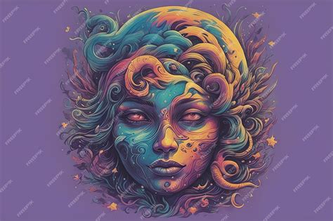 Premium Ai Image Abstract Woman Face With Colorful Patternabstract Colorful Illustration