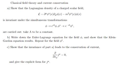 solved classical field theory and current conservation a