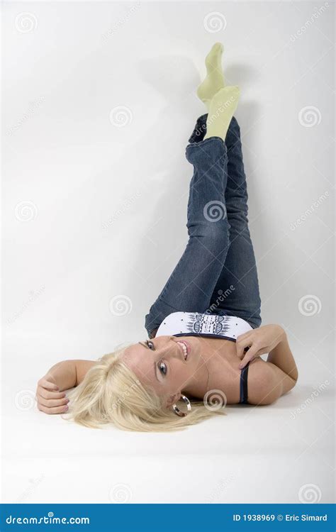 Blonde Girl Lying On Her Back Royalty Free Stock Photo Cartoondealer