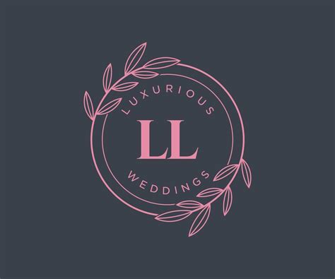 Ll Initials Letter Wedding Monogram Logos Template Hand Drawn Modern Minimalistic And Floral