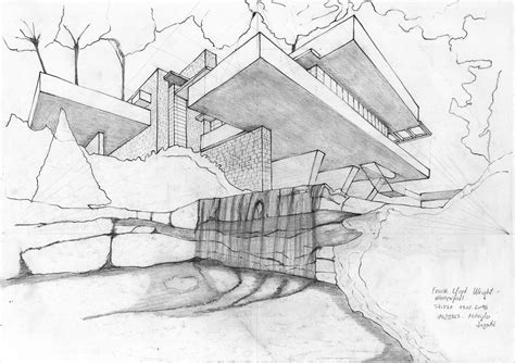 Frank Lloyd Wright Fallingwater Sketch