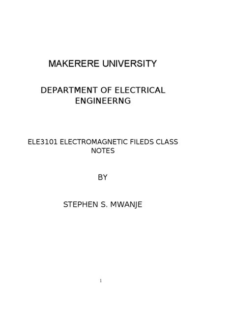 em fields lecture notes pdf transmission line waveguide
