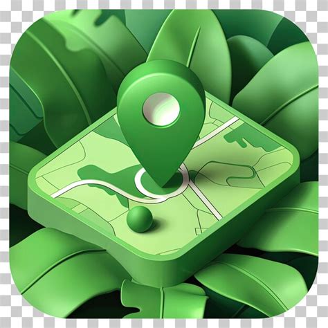 Green Map Navigation App Icon With Ecofriendly Design And Location Pin Premium Ai Generated Psd