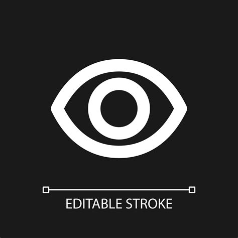 Seen Pixel Perfect White Linear Ui Icon For Dark Theme Recently Viewed Wide Opened Eye Vector