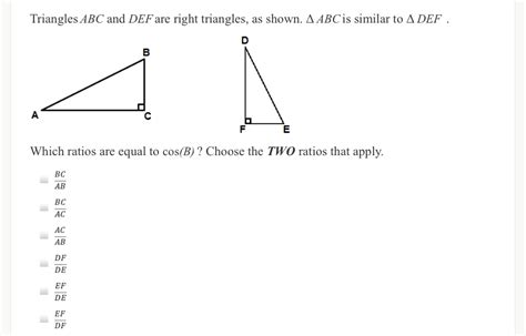 Answered Triangles Abc And Def Are Right… Bartleby