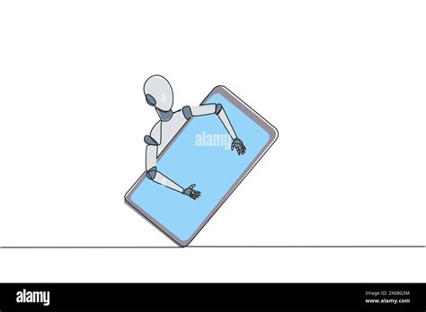 Continuous One Line Drawing Robotic Hugging Handphone Added A Robotic System So That Handphone