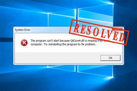 How To Fix QtCore4 Dll Missing Error On Windows 10 MiniTool Partition Wizard