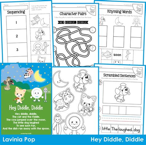 Hey Diddle Diddle Nursery Rhyme Activities Prek1