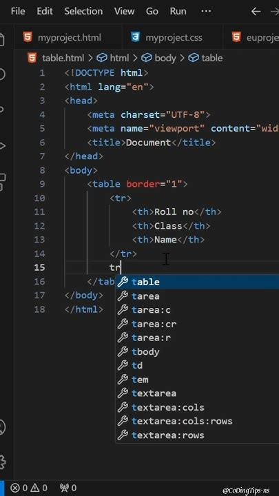 Tocreate Tableyoutubeshortsshortcodinghtmlcodecodcodmobileshortsshortvideoyoutube