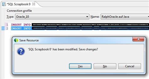 Java How To Suppress Sql Scrapbook Save Resource Dialog In Eclipse