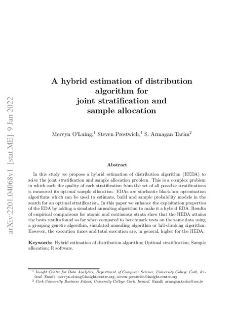 pdf a hybrid estimation of distribution algorithm for joint