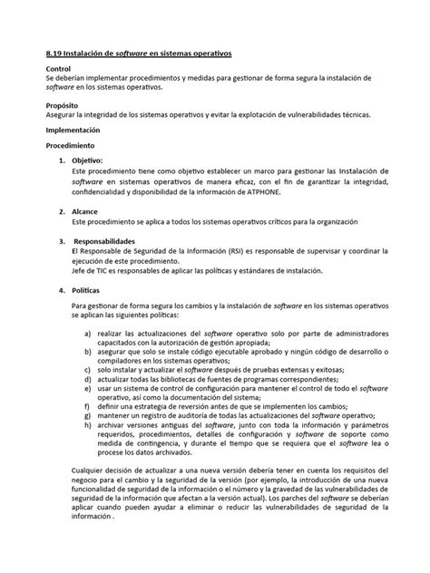 A8 19 Instalación De Software En Sistemas Operativos Pdf Software Vulnerabilidad Informática