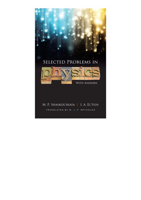 EPUB READ Selected Problems In Physics With Answers Dover Books On Physics F Selected