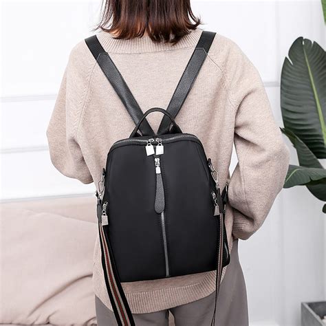 Vrouwen Nylon Rugzak Neutrale Schooltas Anti Diefs Grandado