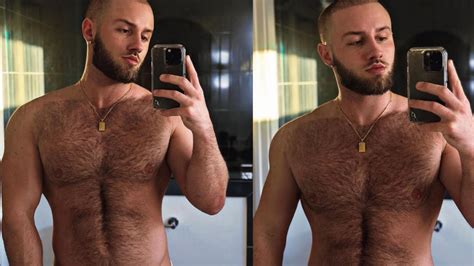 Beautiful Hairy Chest Bodybuilder Hairy Muscle Men Shredded Body