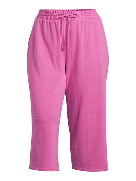 Terra And Sky Womens Plus Size Pull On French Terry Cloth Capris 22