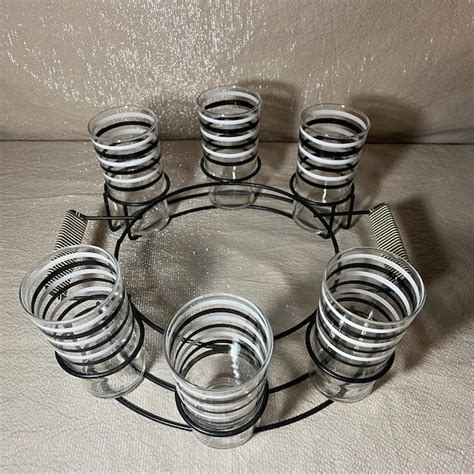 Black And White Glassware Etsy