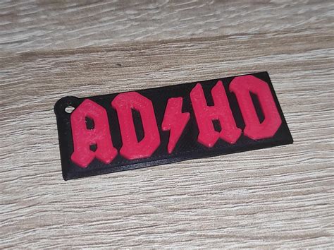 Adhd Keychain Fixed Hole Remix By Fragaile Download Free Stl Model