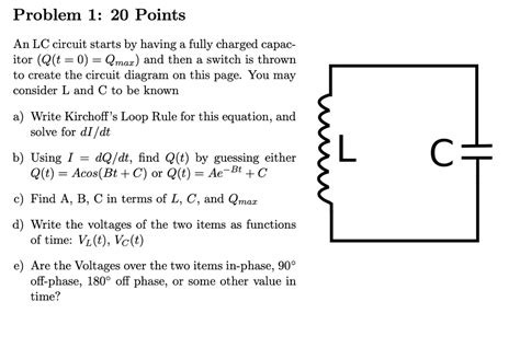 Solved Problem 1 20 Points An LC Circuit Starts By Having A Chegg Com