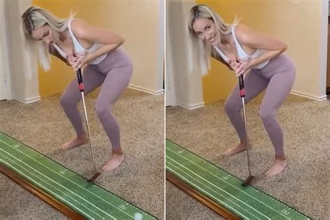 Paige Spiranac Practices Golf Shot With Cleavage Friendly Trick New