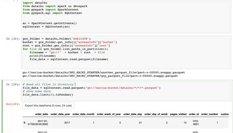 how to read parquet file from gcs using pyspark — dataiku community