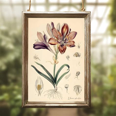 Happiness Lily Vintage Botanical Print Printable Floral Wall Art