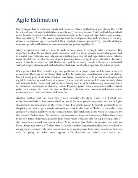 Agile Estimation Techniques Pptx