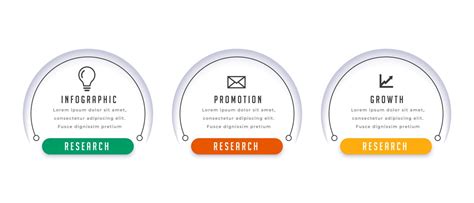 Three Step Infographic Workflow Chart Banner For Vector Image
