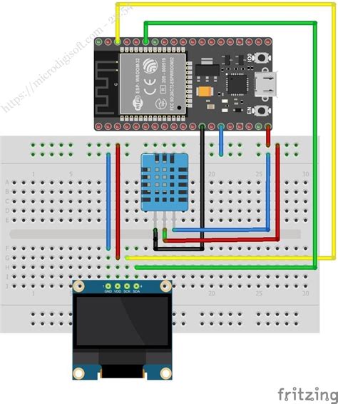 Esp32 Dht11 Temperature And Humidity Monitor With Oled