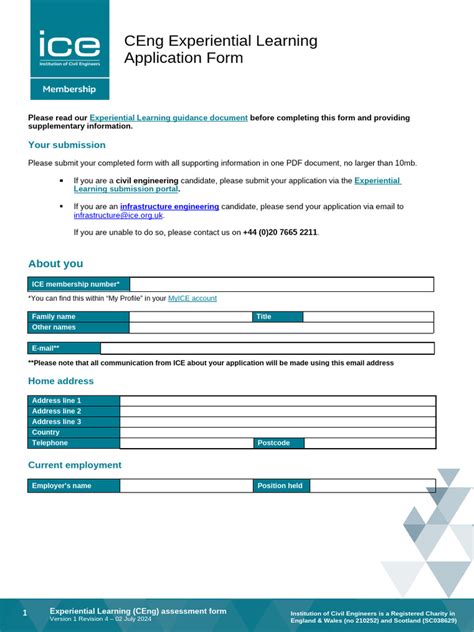 Ceng Experiential Learning Application Form 1 Pdf Science Engineering