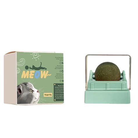 New Natural Catnip Wall Stick On Cat Ball Toy Treats Healthy Natural