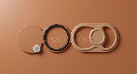 Interlocking Round Shapes In Warm Tones Minimalist Arrangement Stock