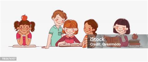 수업에서 교실에 있는 학교 아이들 학교 벡터 일러스트레이션으로 돌아가기 벡터에 대한 스톡 벡터 아트 및 기타 이미지 벡터 아이 4 5세 Istock