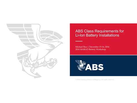 Abs Class Requirements Li Ion Battery Installationspptx