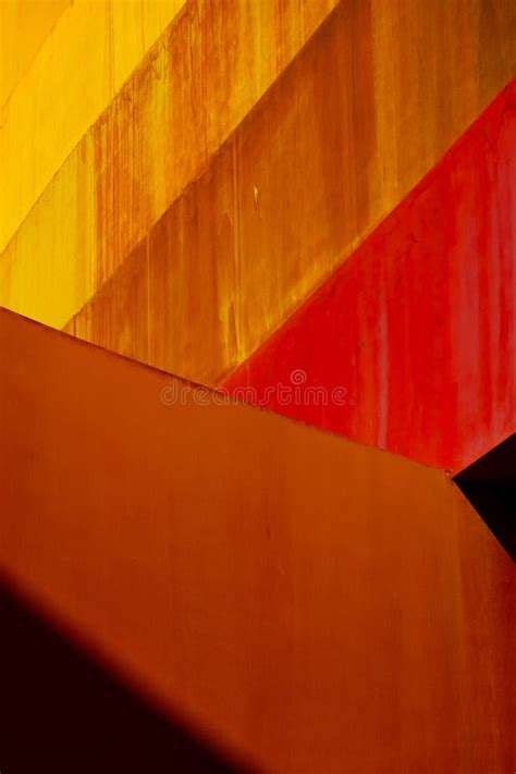 Vivid Abstract Architectural Detail With Intersecting Red And Orange