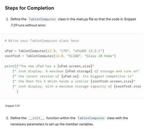 Solved 1 Define The Tabletcomputer Class In The Mainpy