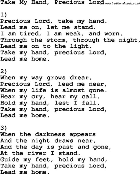 Country Southern And Bluegrass Gospel Song Take My Hand Precious Lord