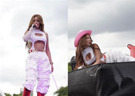 싸이와 결별 제시 런던서 언더붑 패션 파격 노출