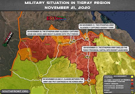 Ethiopia 72 Hour Ultimatum For Tigray Forces To Surrender Map