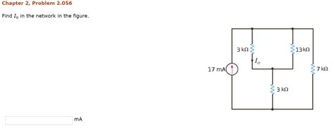 solved chapter 2 problem 2 056 find io in the network in